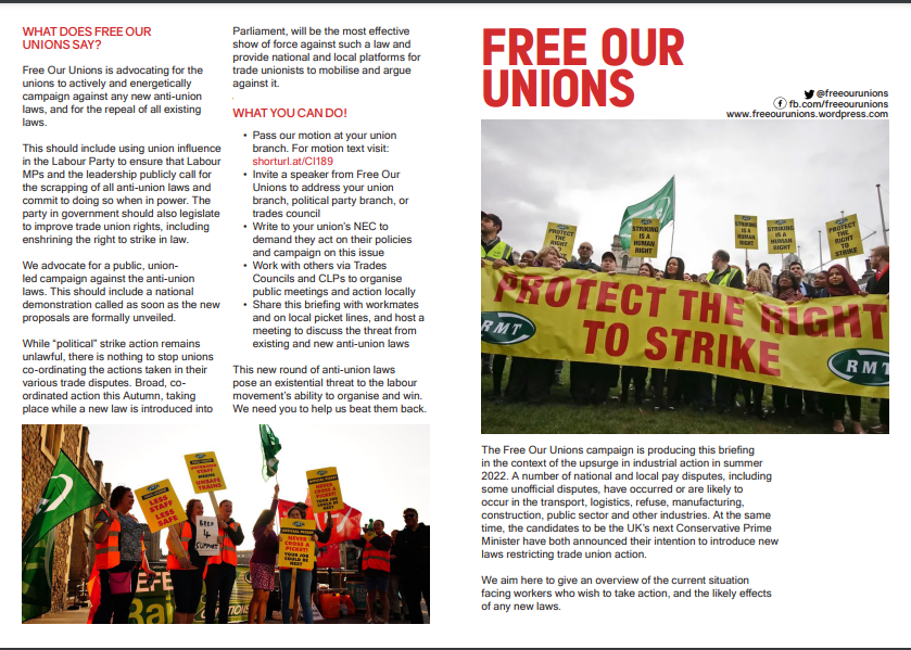 Campaign Materials – Free Our Unions